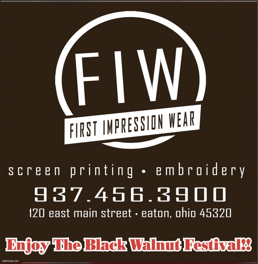 Screen Printing, First Impression Wear, Eaton, OH